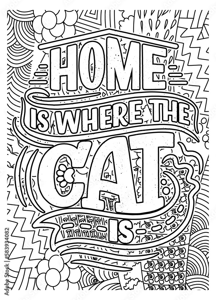 Cat Lover Motivational Quotes Coloring Page, Motivational Quotes ...