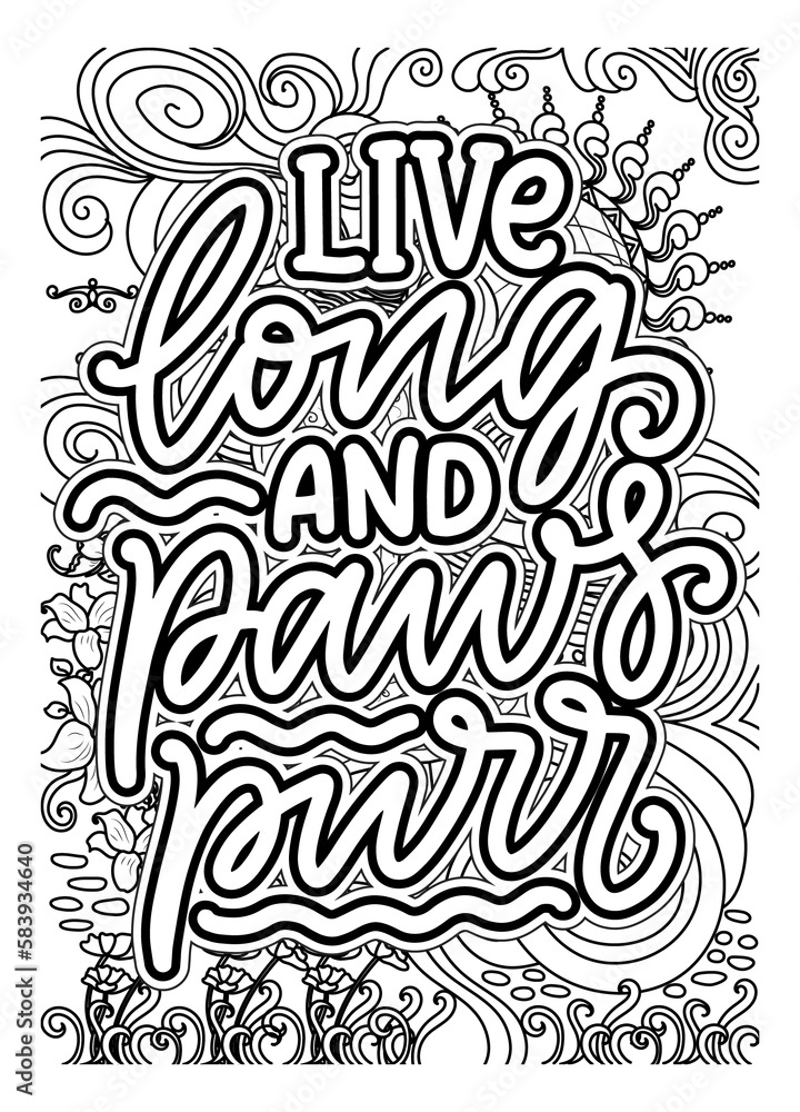 Cat Lover Motivational Quotes Coloring Page, Motivational Quotes ...