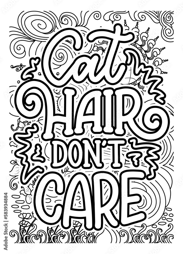 Cat Lover Motivational Quotes Coloring Page, Motivational Quotes ...