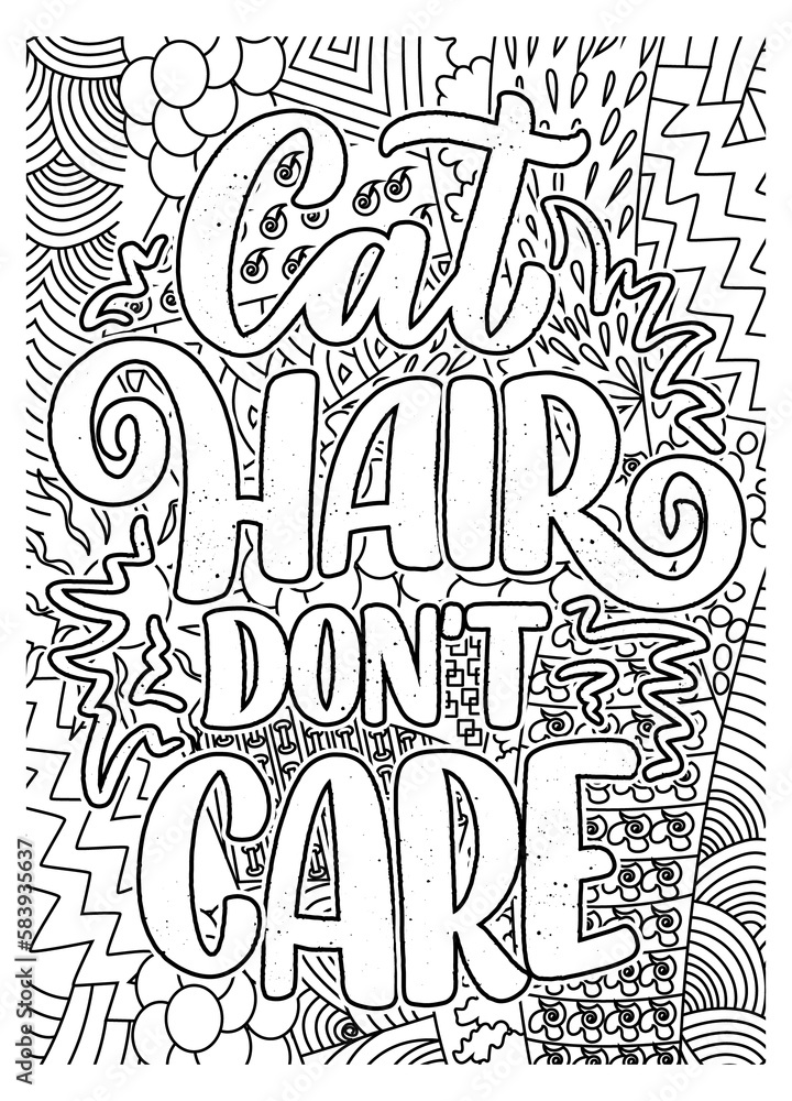 Cat Lover Motivational Quotes Coloring Page, Motivational Quotes ...