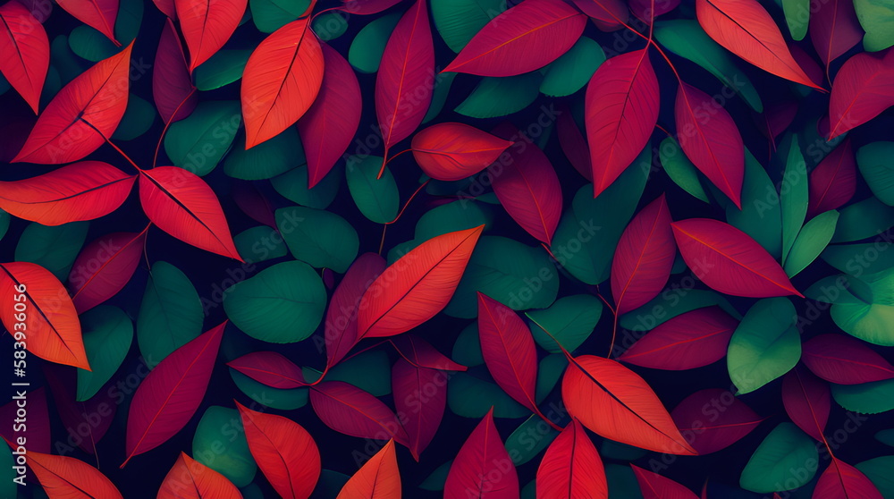 Foliage Leafs Background Botanical Flowers with copy space A ...