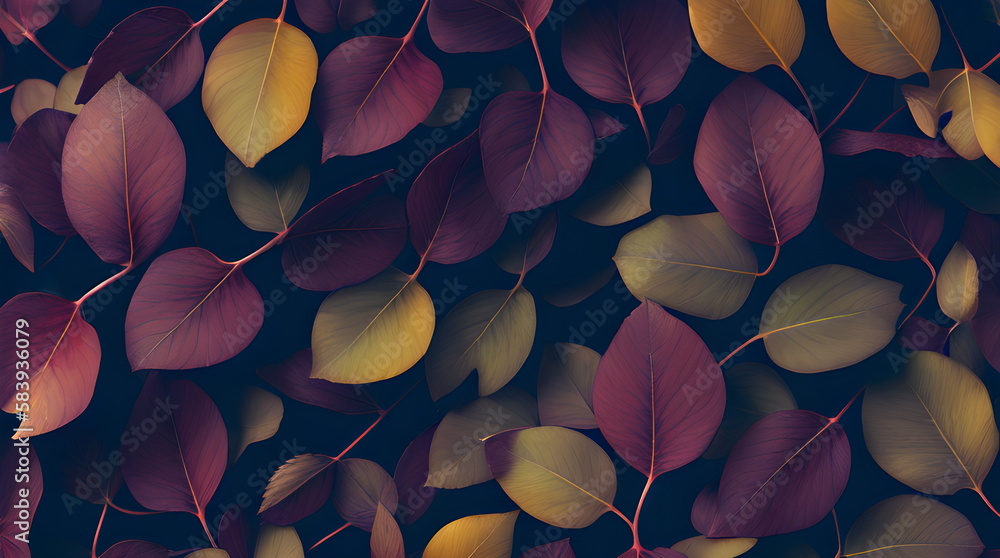 Foliage Leafs Background Botanical Flowers with copy space A ...