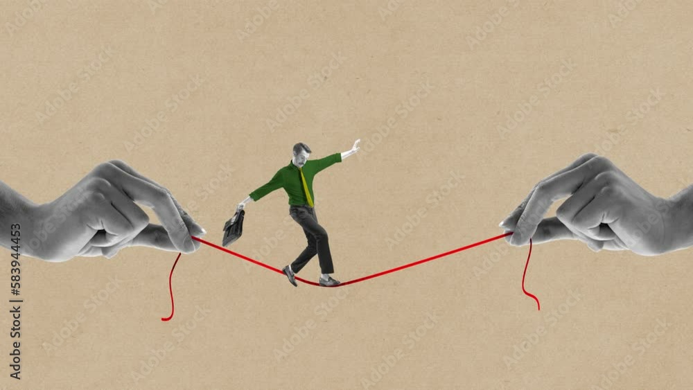 Keeping working balance, taking professional risks. Man, employee ...