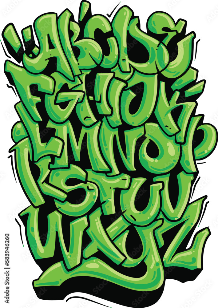 Handmade Urban Font, Graffiti Font, handwritten Typography vector Stock ...
