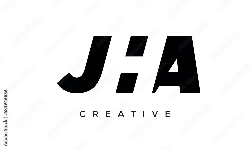 JHA letters negative space logo design. creative typography monogram ...
