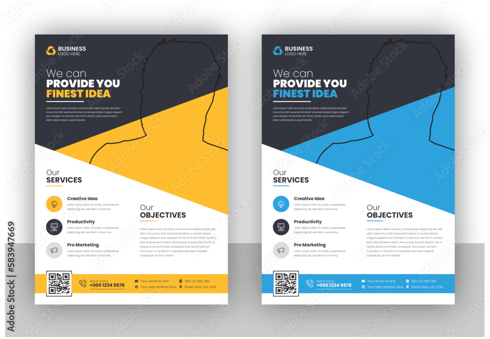 Corporate business multipurpose flyer design and brochure cover page ...