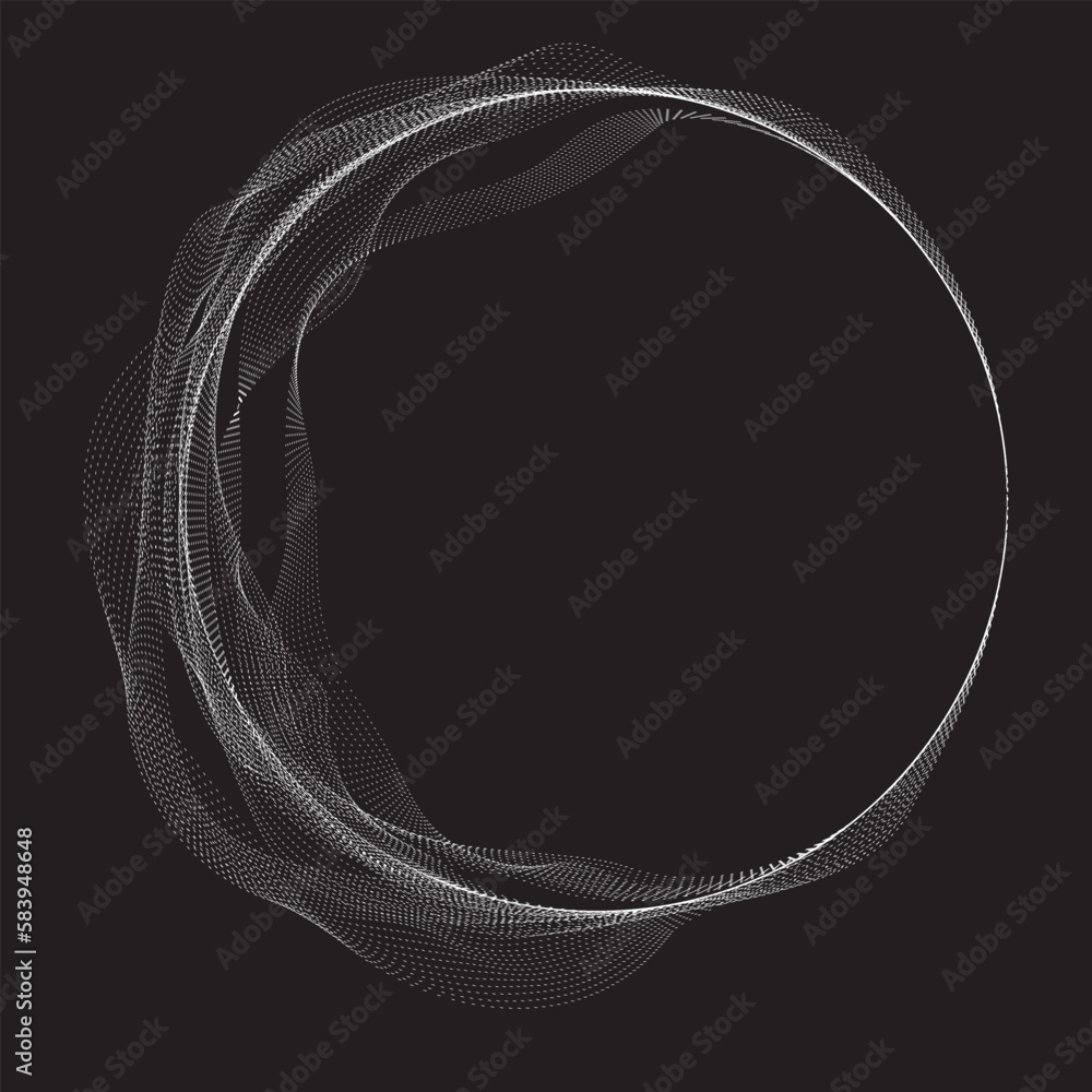 Abstract oval Lines Background with geometric circles . Vector rotating ...