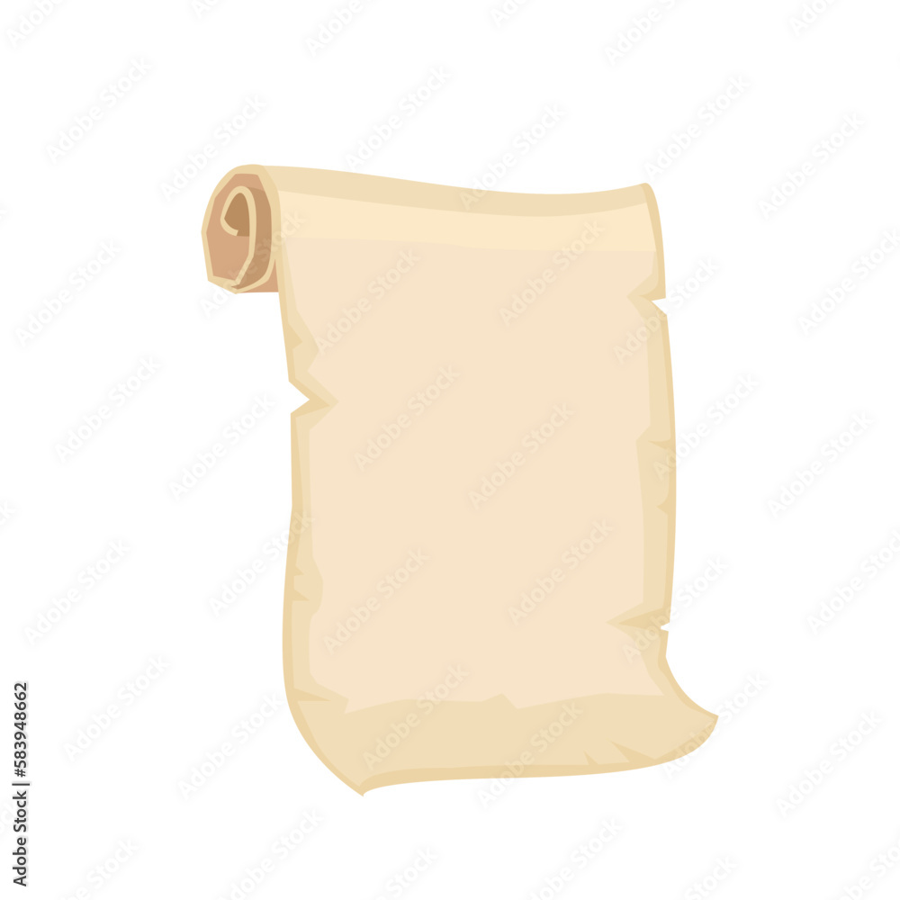 Cartoon old paper scroll. Open antique manuscript Stock Vector | Adobe ...