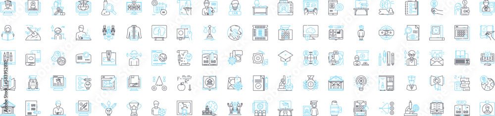 Higher education vector line icons set. Education, Higher, College ...