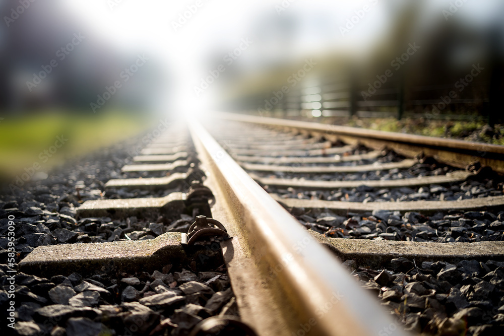 a railway track blur background Stock Photo | Adobe Stock