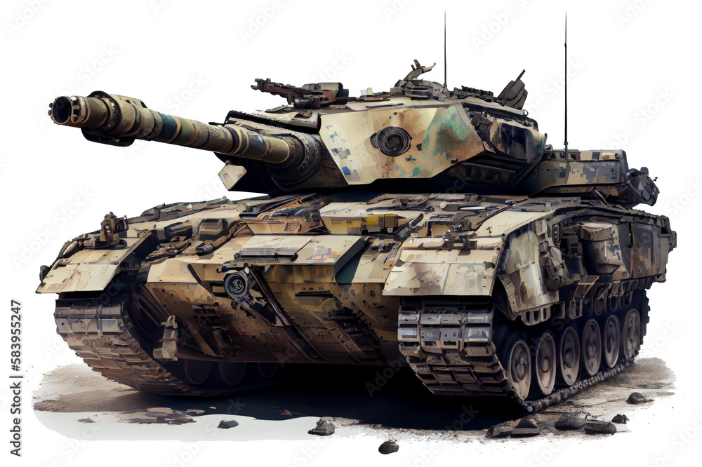 Military tank side view isolated on white, with transparent background ...