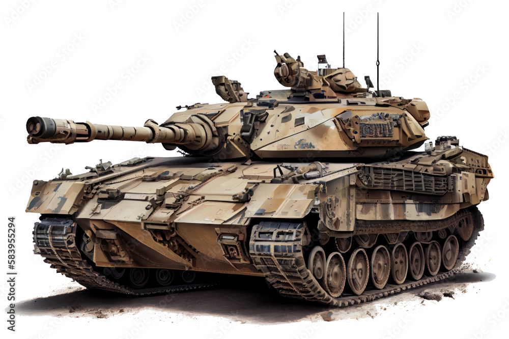 Military tank side view isolated on white, with transparent background ...