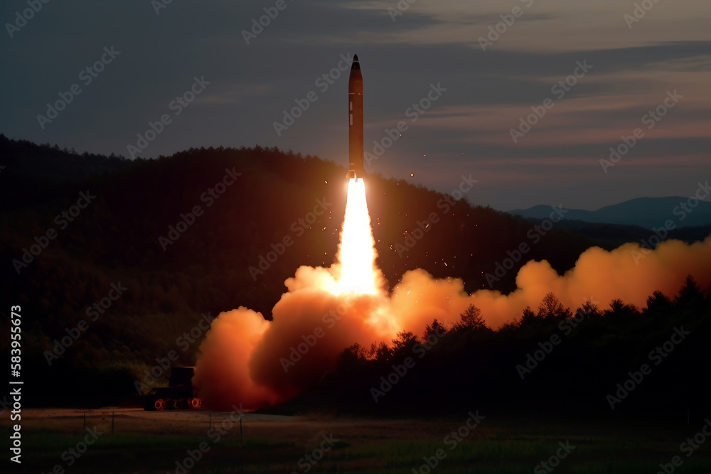 Intercontinental ballistic Missile launch, war, ICBM missile ...