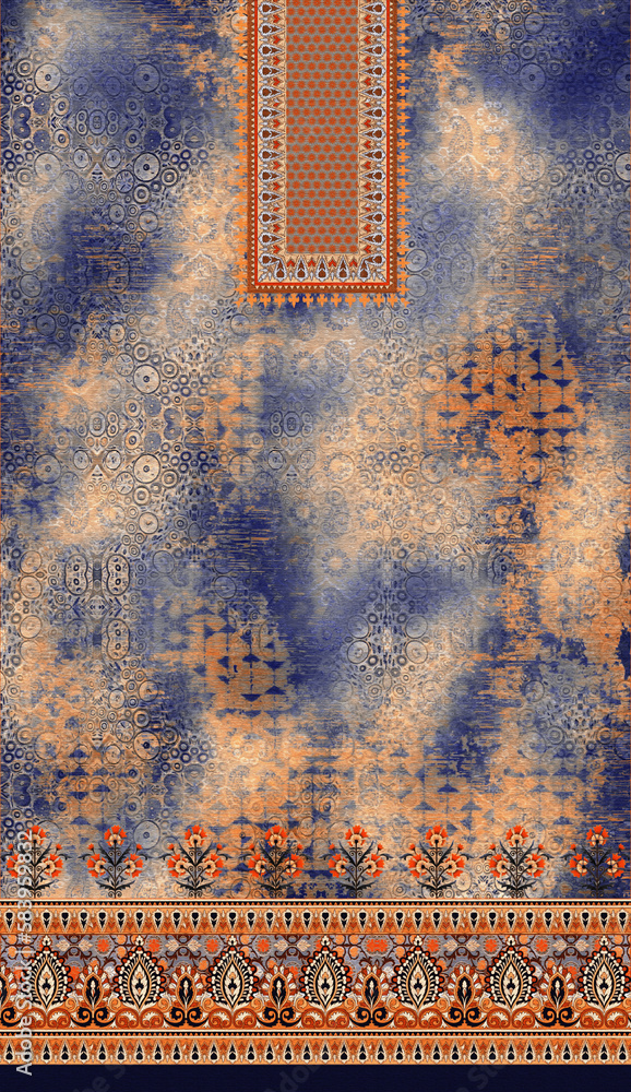 Indian kurti digital background with traditional motif Stock ...