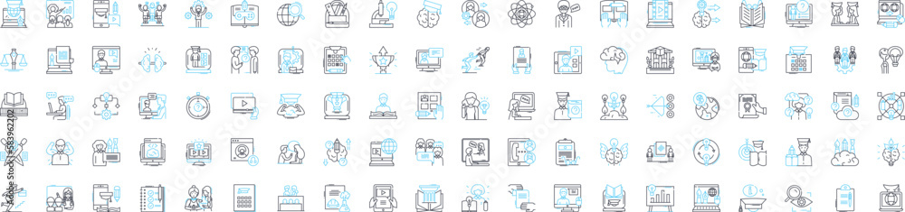 Learning education vector line icons set. Education, Learning, Studying ...