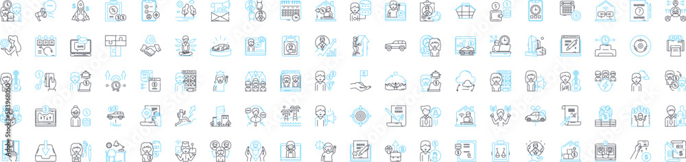 Employee vector line icons set. Worker, Staff, Personnel, Colleague ...