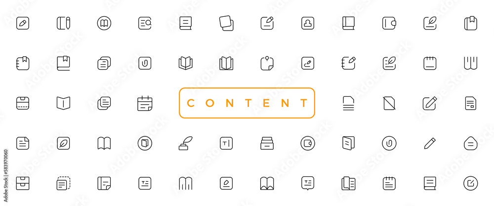 content simple concept icons set. Contains such icons as vector image ...