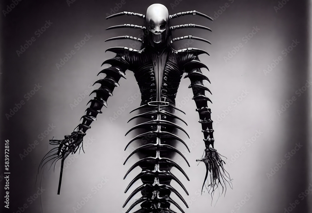 Full Body Photograph of a Futurist, Creepy, Bizarre, Scary, Demonic ...