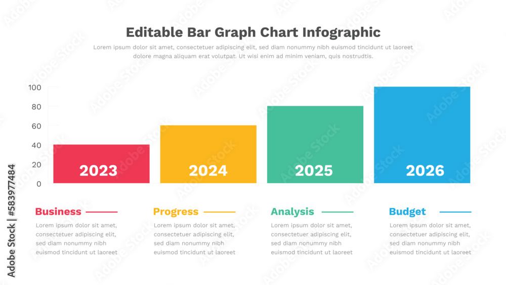 Bar chart infographic presentation template fully editable Stock Vector ...