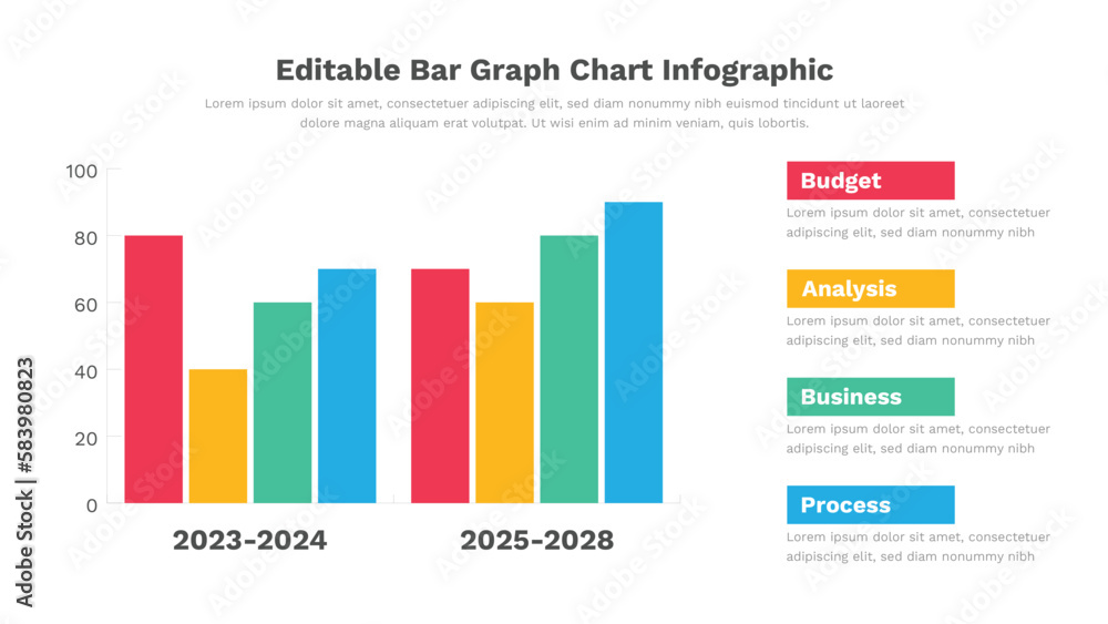 Bar chart infographic presentation template fully editable Stock Vector ...
