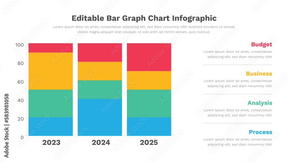 Bar chart infographic presentation template fully editable Stock Vector ...