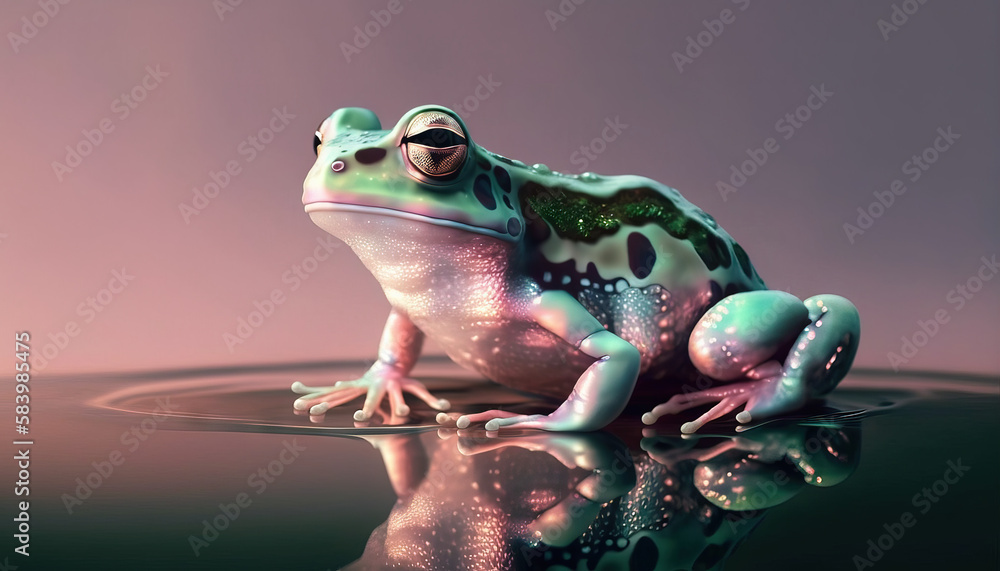 Frog abstract wallpaper. Soft background with toad in Pastel colors ...