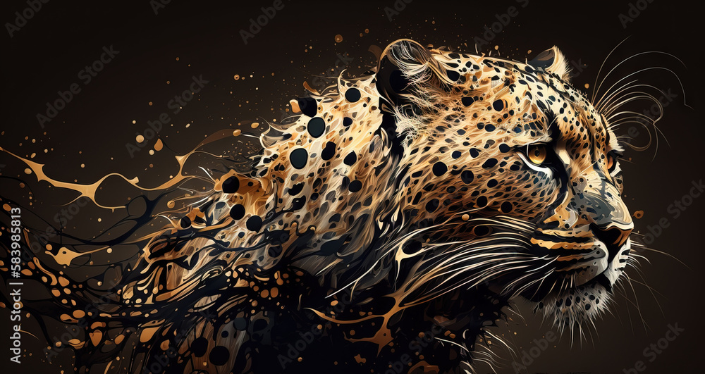 Leopard animal abstract wallpaper. Contrast background panthera in ...