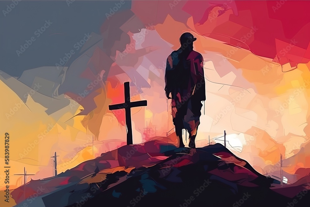 Jesus Christ on the cross - on the Calvary Hill Abstract artistic ...