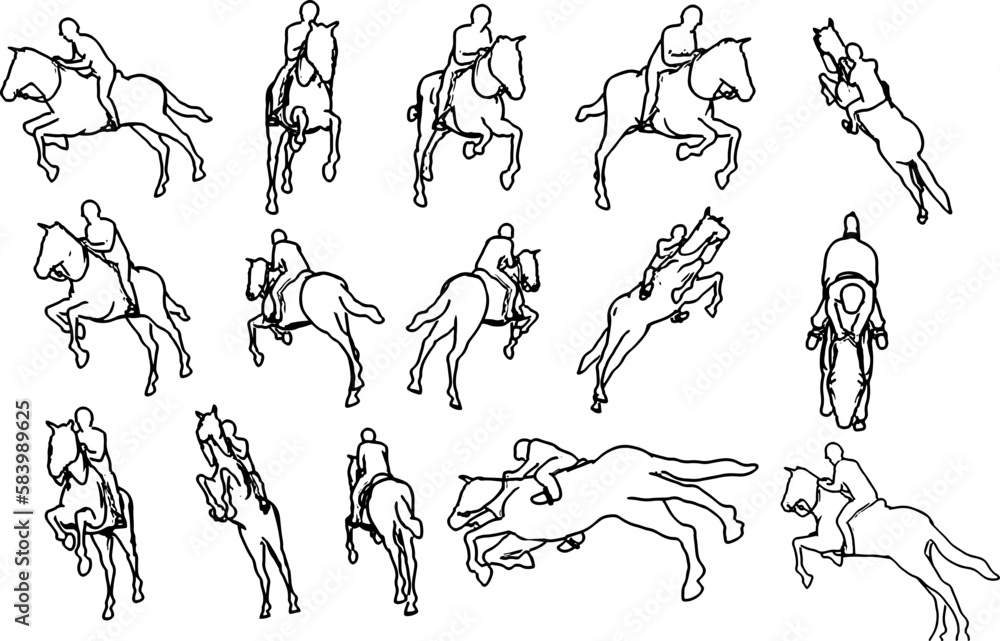 Sketch Drawing of a Horse Rider in 3D, The Art of Riding: 3D ...
