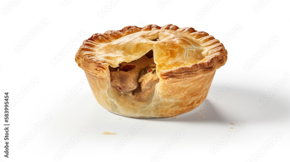 Meat pie isolated on white background, Created using generative AI ...