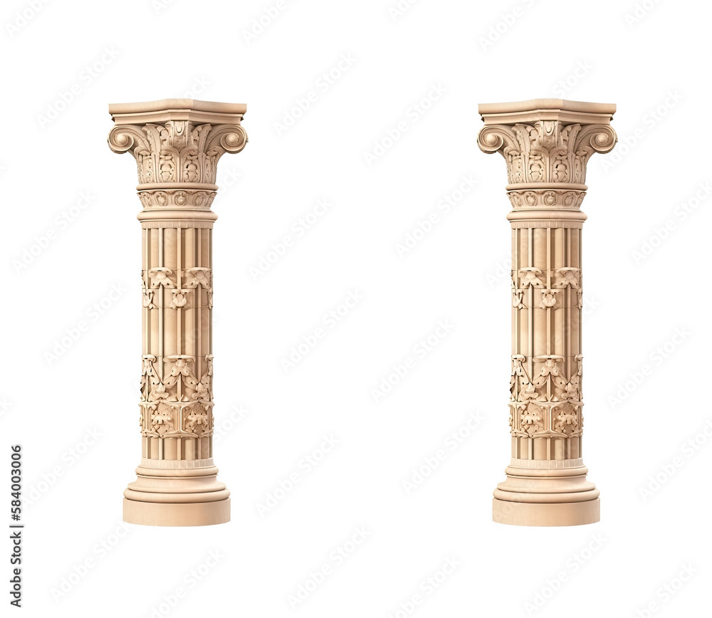 Architectural white columns isolated on transparent png background ...