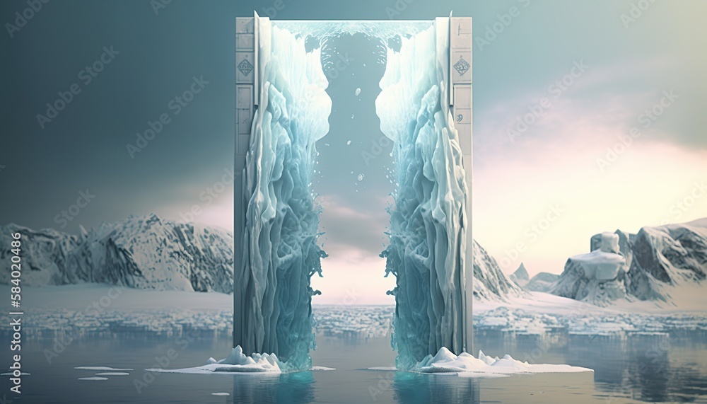 ice gate in arctic see . Creative illustration. (Ai Generate) Stock ...
