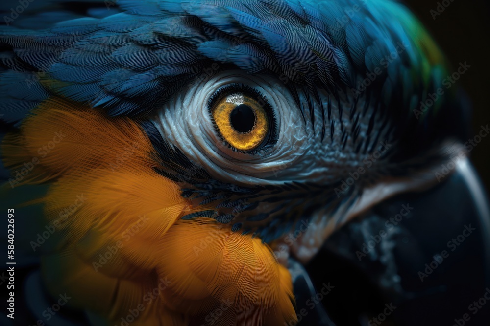 Eye Of Blue-and-yellow Macaw Also Known As The Blue-and-gold Macaw In ...