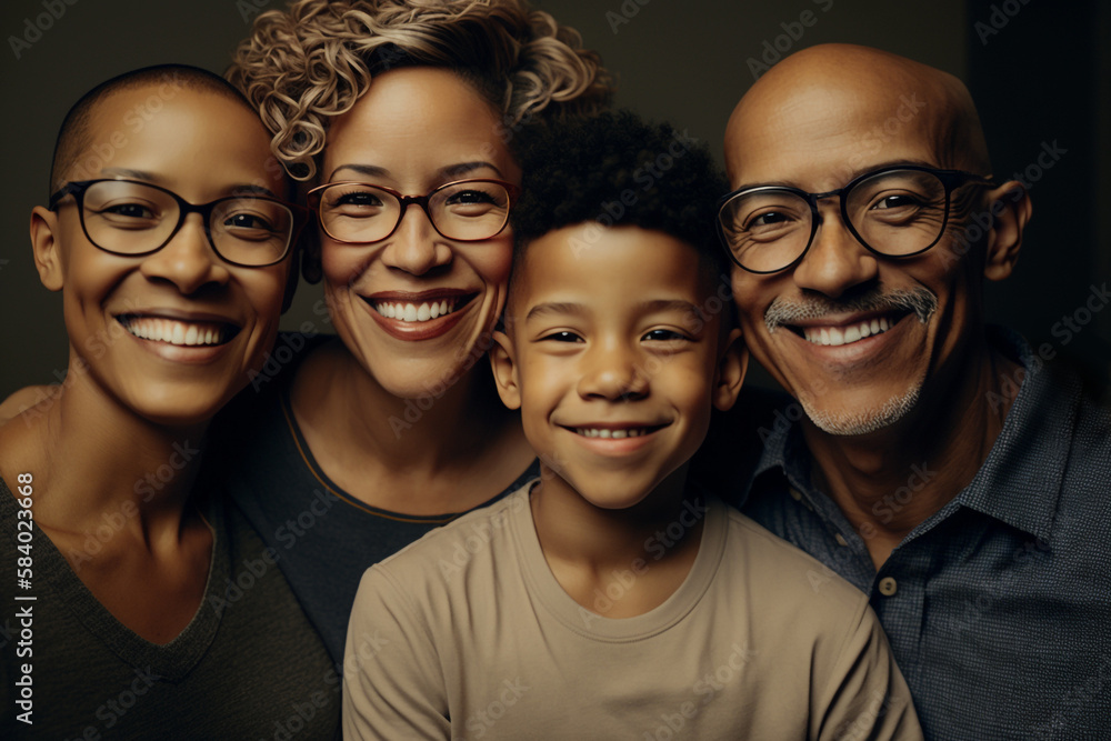 Multiethnic family portrait. Multicultural relations. generative AI ...