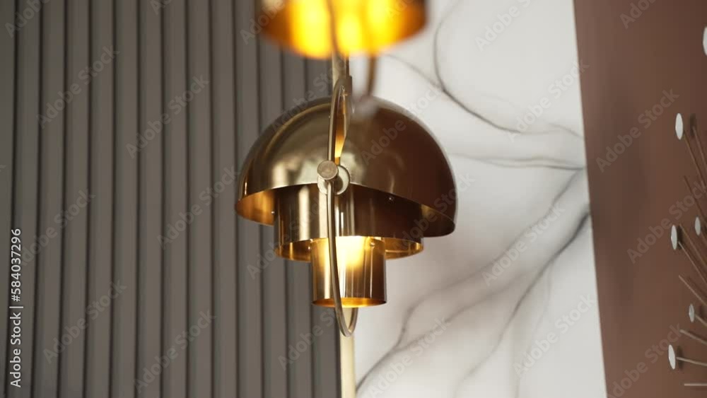 Metal unusual bronze retro chandelier made of hemispheres with burning ...