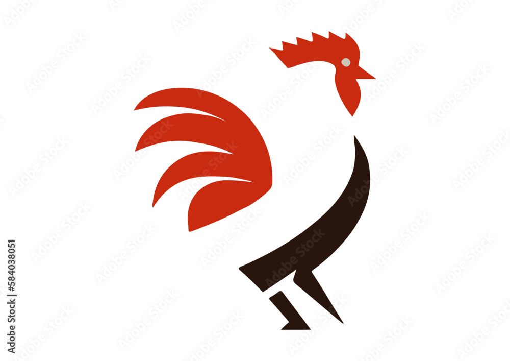 vector silhouette/logo of a rooster Stock Vector | Adobe Stock