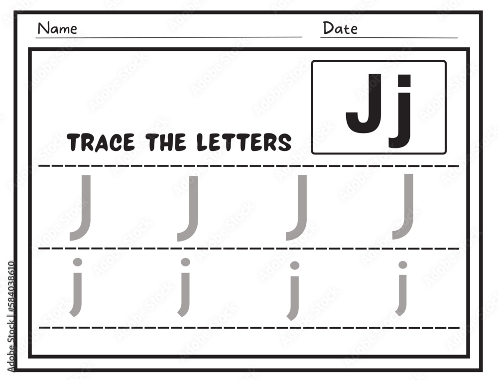 Alphabet tracing practice Letter J. Tracing practice worksheet ...