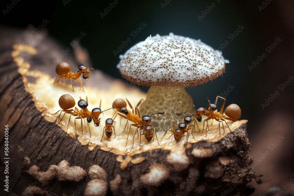 abstract, insects mutate through fungal infection, fictitious insect ...