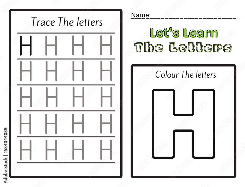 letters h. Learning Kids counting activity. Worksheet for learning ...