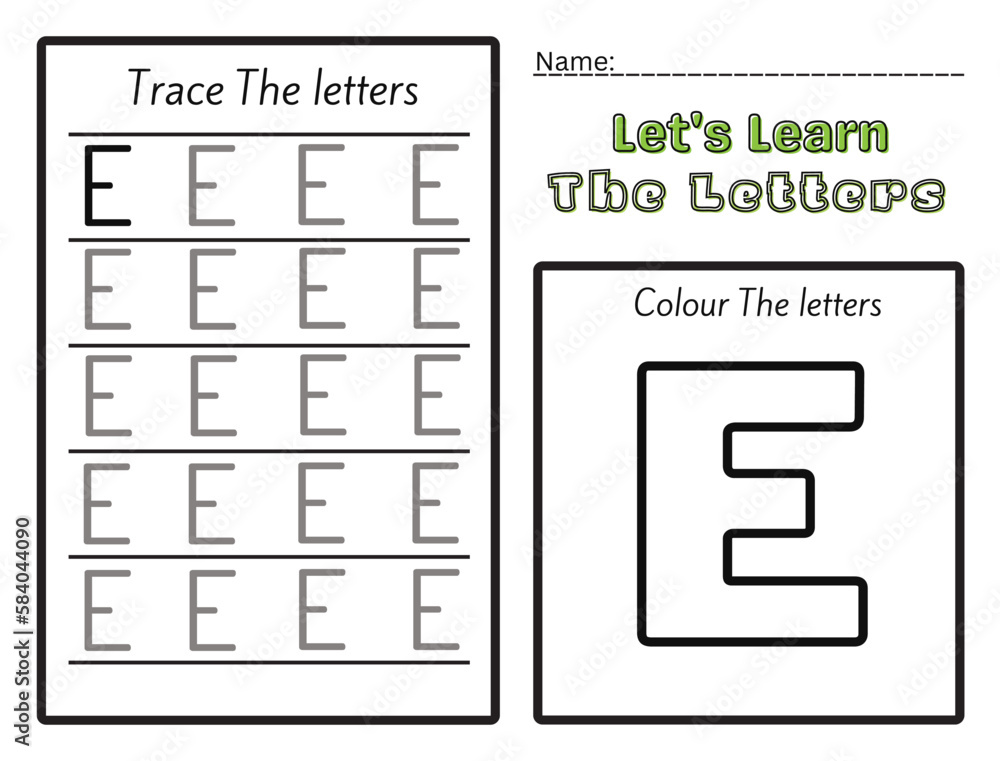 letters e. Learning Kids counting activity. Worksheet for learning ...