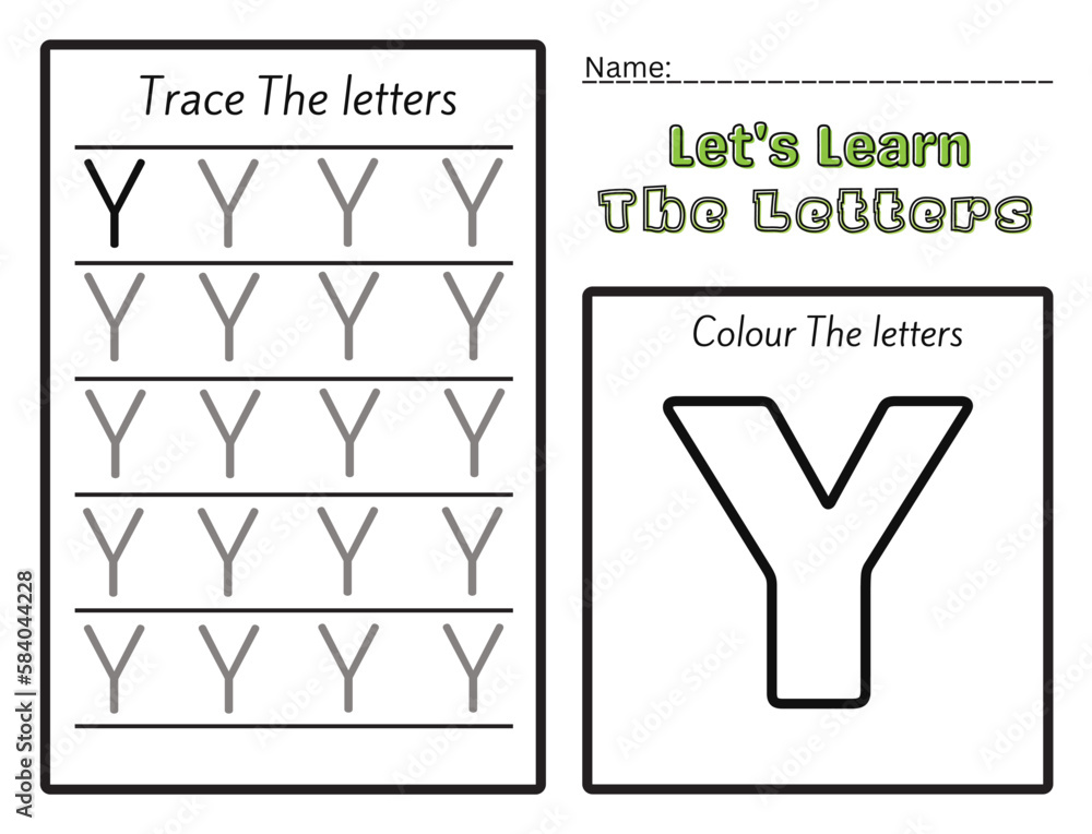 letters y. Learning Kids counting activity. Worksheet for learning ...
