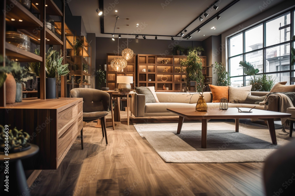 Furniture store background, generative ai Stock Illustration | Adobe Stock