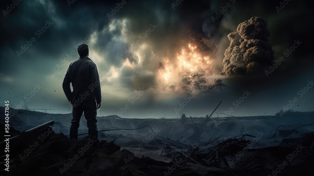 The End of the World Apocalyptic, epic scene. Created with Generative ...