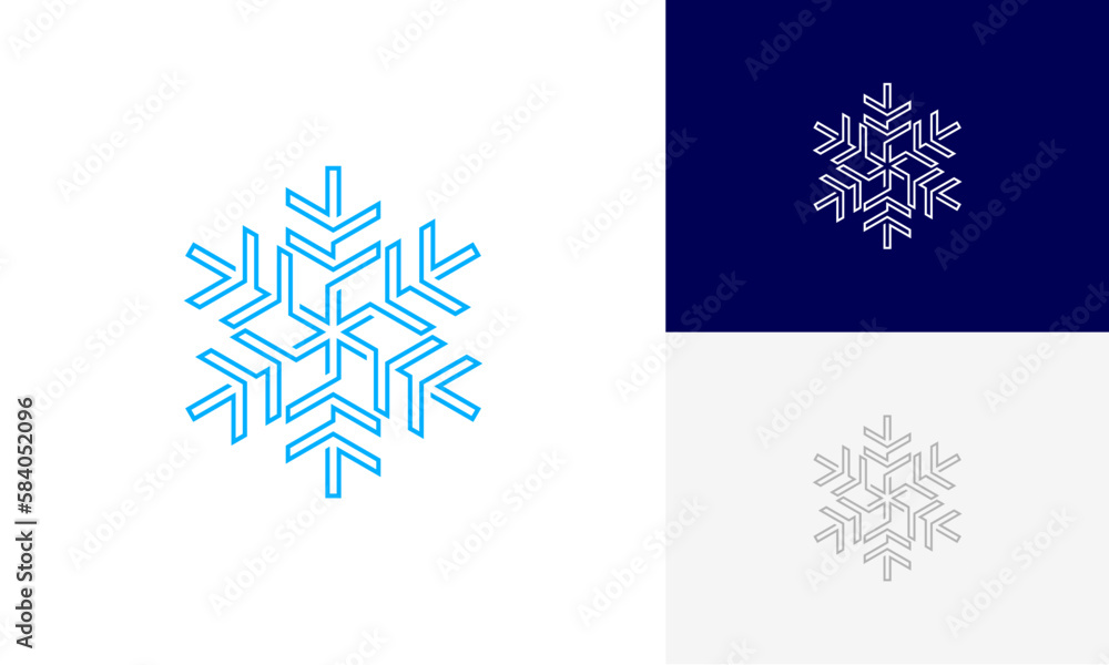 snowflakes logo design vector Stock Vector | Adobe Stock
