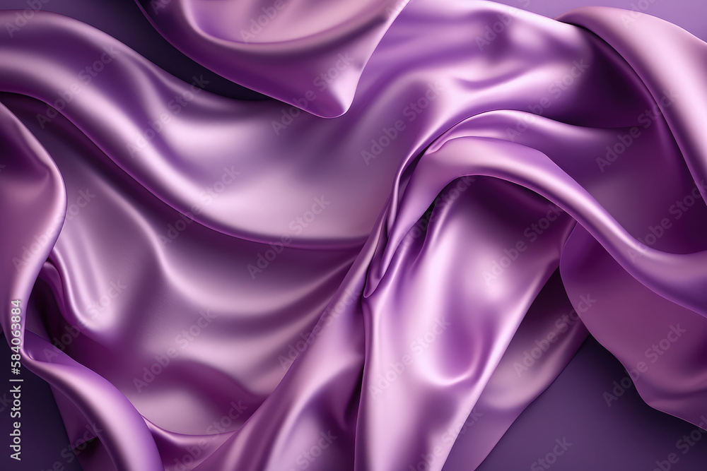 AI generated beautiful emerald purple soft silk satin fabric background ...