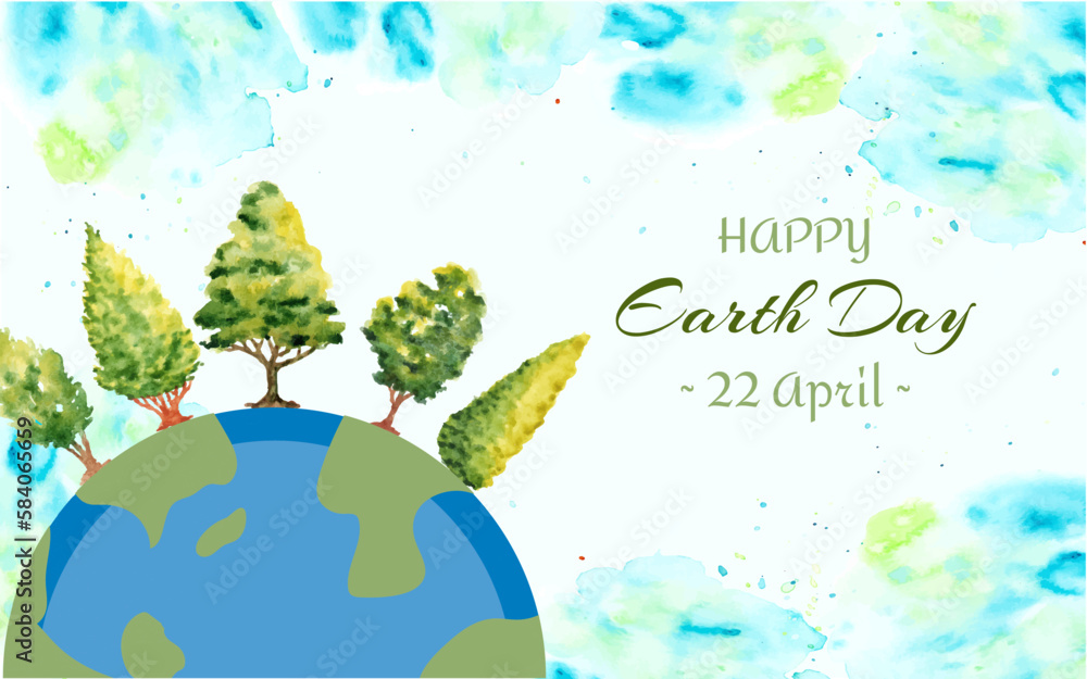 A poster for earth day with trees Stock Vector | Adobe Stock