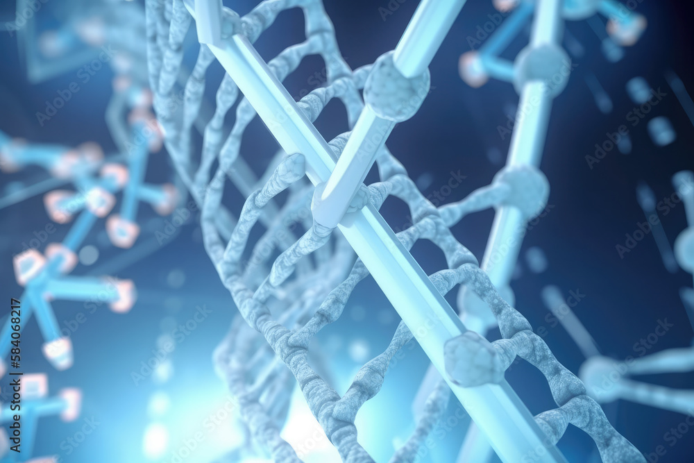 Scientists are experimenting and research with molecule model, DNA ...