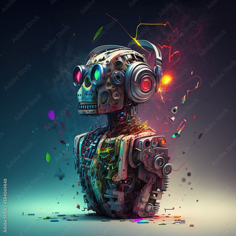 "Automated Artistry II" 3D Art, Robot, Cyborg, High Quality (4K), Clean ...