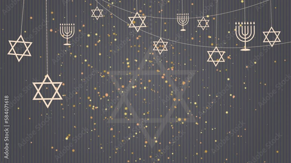 Star of David and Menorah are symbols of Judaism. Jewish characters on ...
