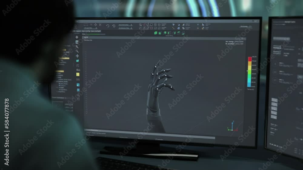 Drafting the futuristic robotic arm in the computer machine engineering ...